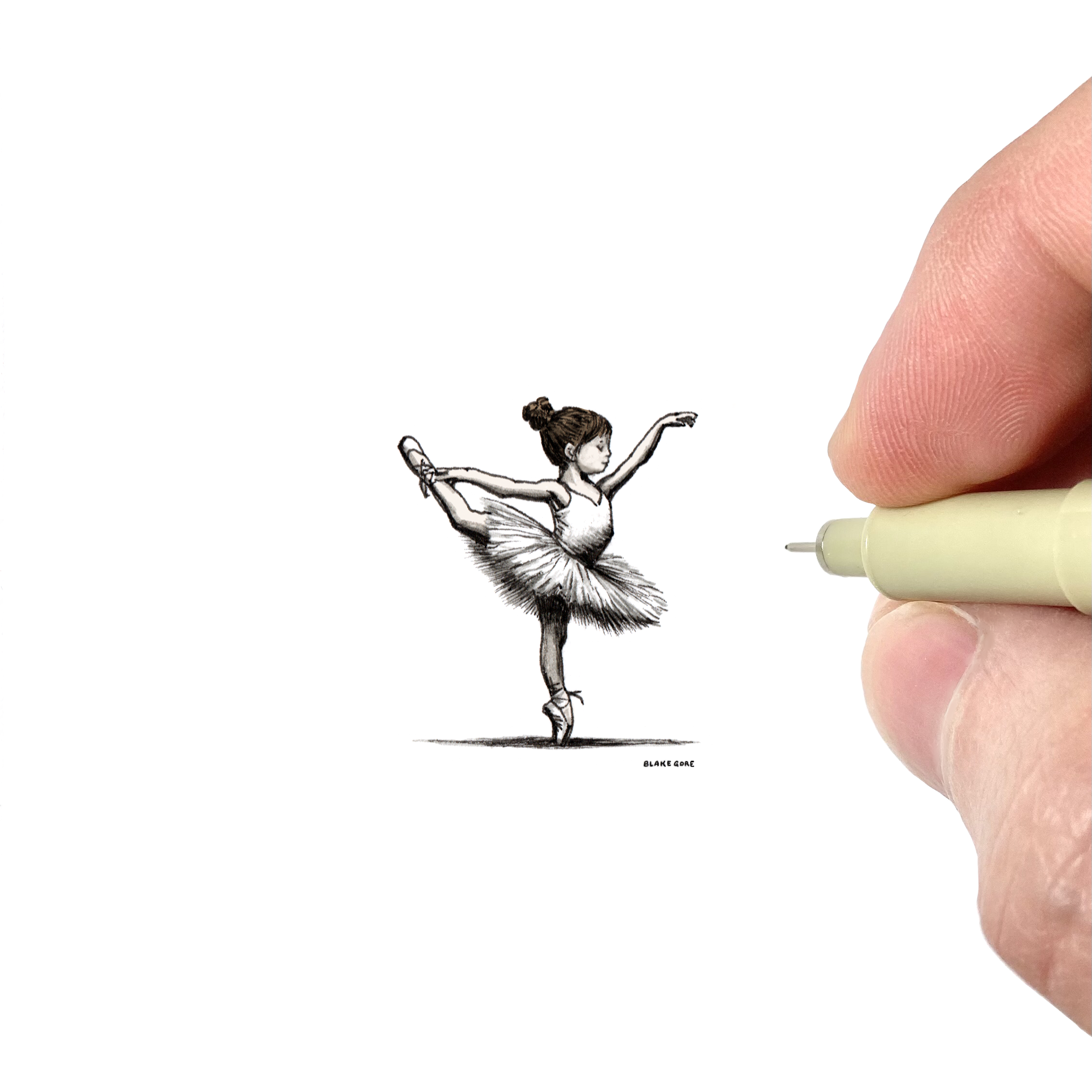 Blake Gore Miniature Art: Hand Drawn Visual Art Using No Magnification