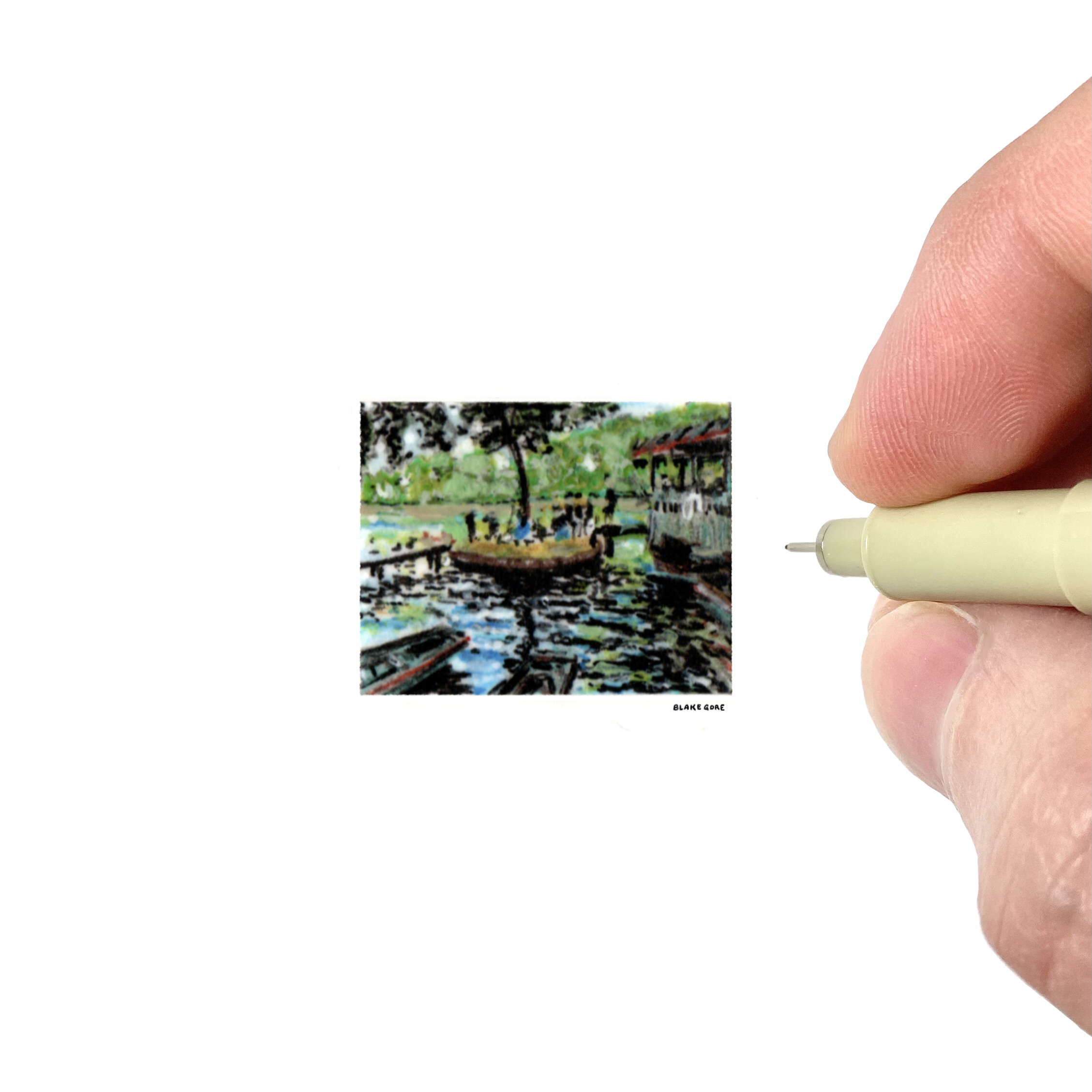 Miniature Study of Claude Monet's "La Grenouillère", Miniature Fine Art ...