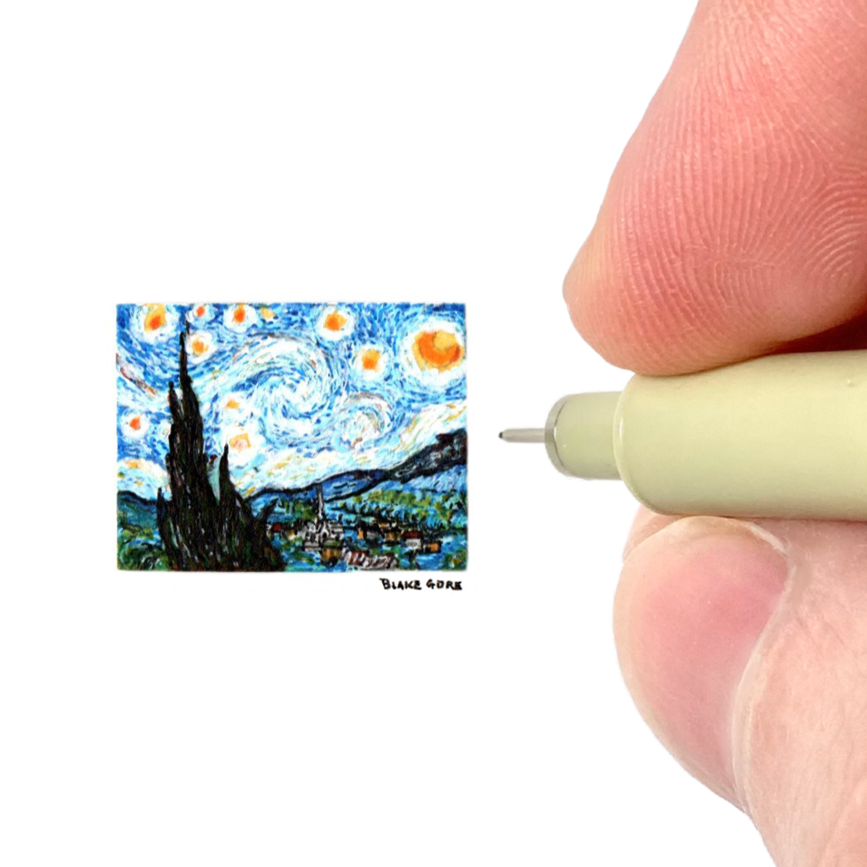 Blake Gore Miniature Art: Hand Drawn Visual Art Using No Magnification